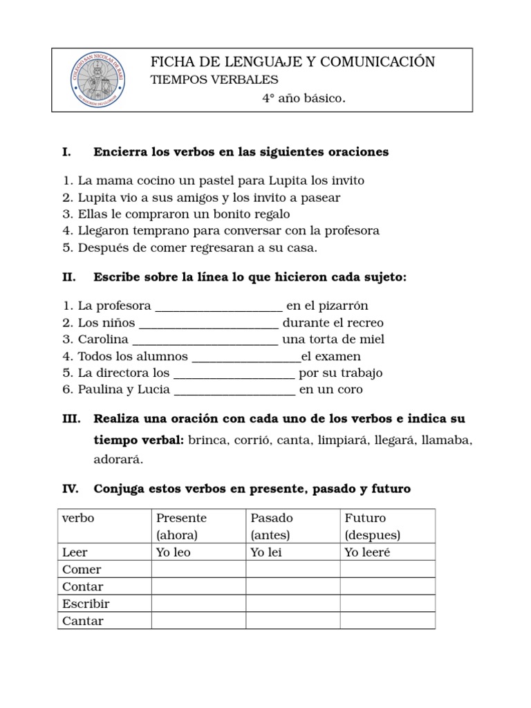 4°tiempos Verbales | PDF