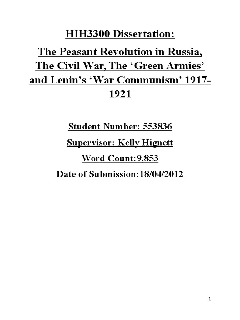 The Peasant Revolution in Russia, The Civil War, The 'Green Armies' and ...