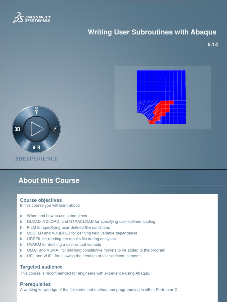 User Subroutines Summary | PDF | Trademark | Lecture