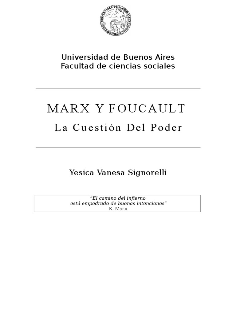 Marx y Foucault La Cuestion Del Poder | PDF | Michel Foucault | Capitalismo