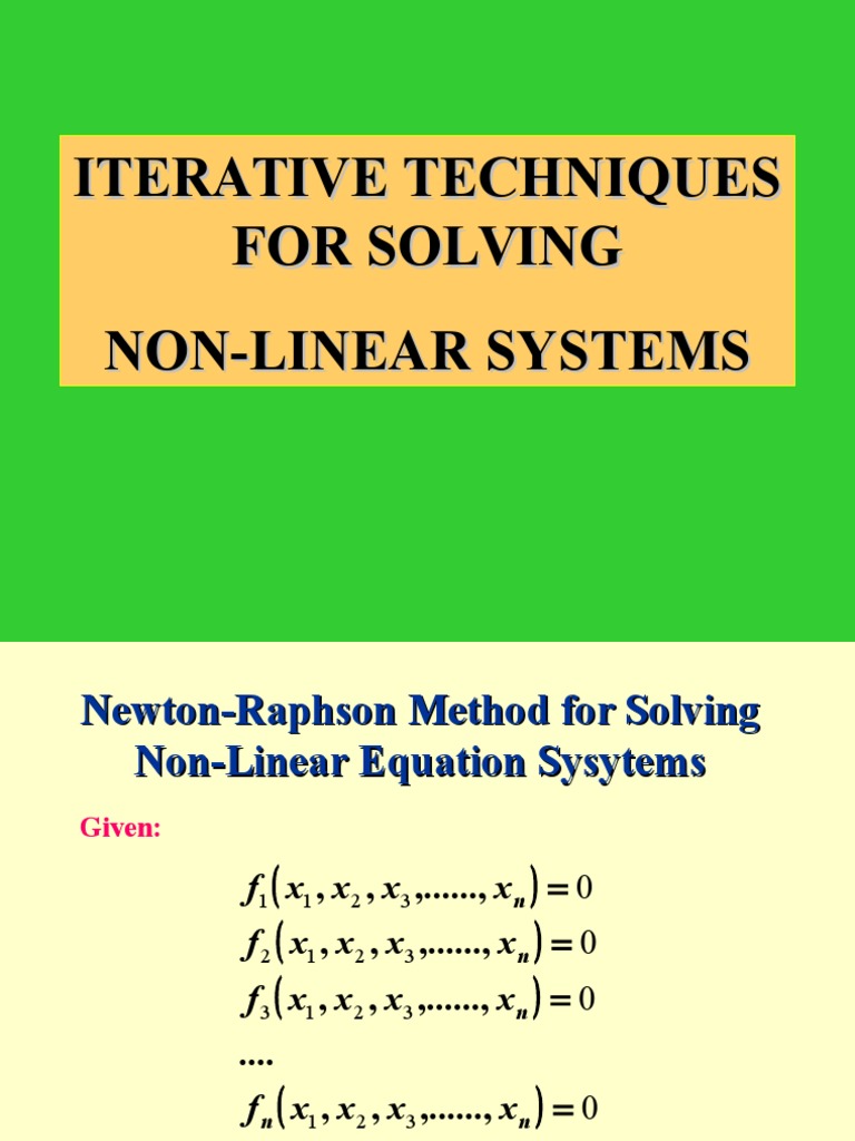 03 Systems Of Non Linear Equations Pdf System Of Linear Equations
