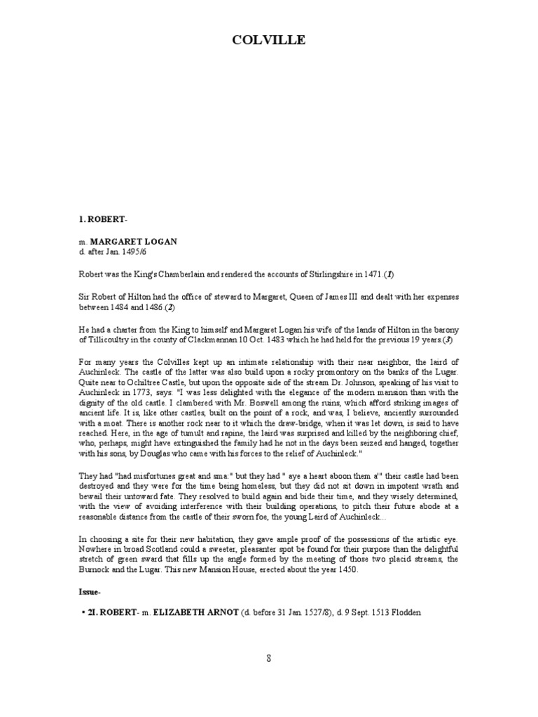 Colville Genealogy | PDF | Scotland
