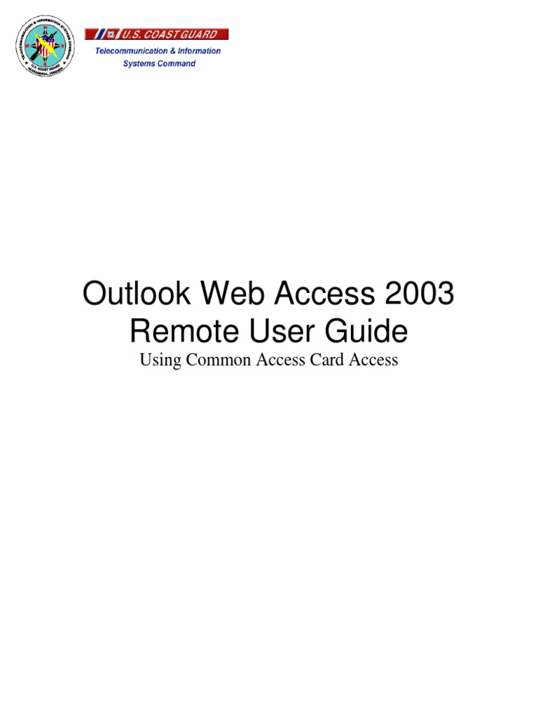 Coast Guard OWA CAC Access Guide | PDF | Email | Microsoft Outlook