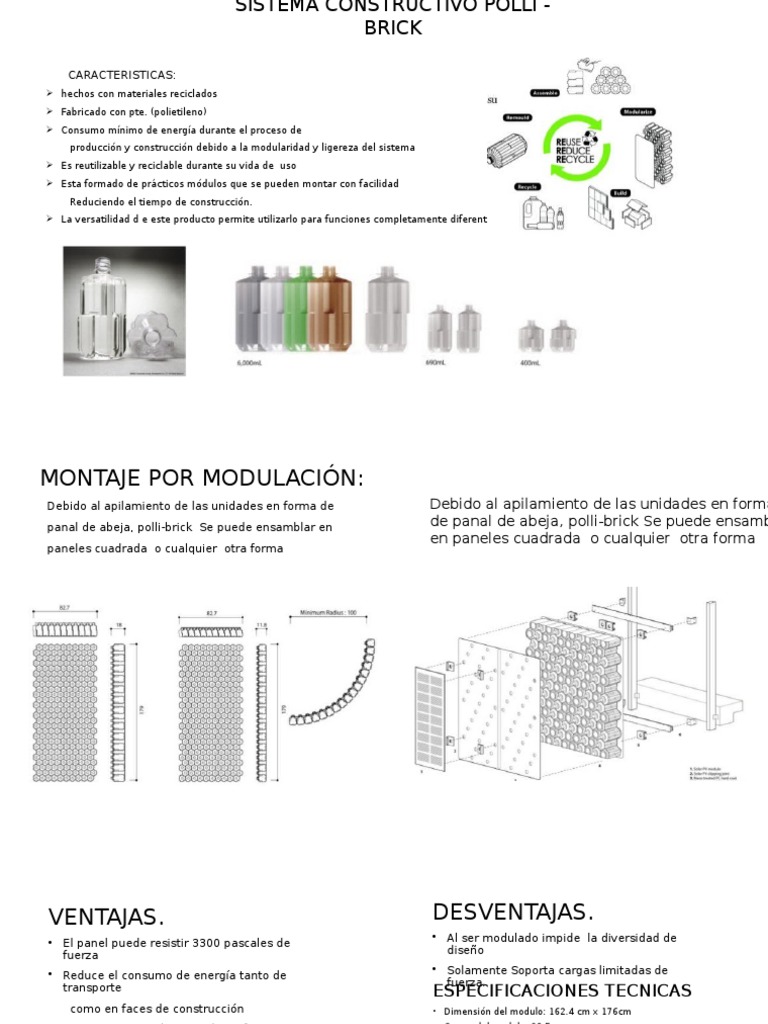 Sistema Constructivo Polli - Brick - Cañacreto | PDF | Panel solar ...