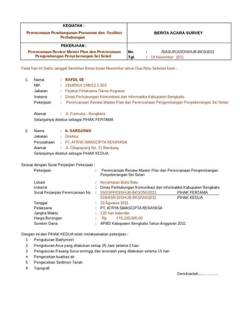 BA Survey Lokasi Survey | PDF