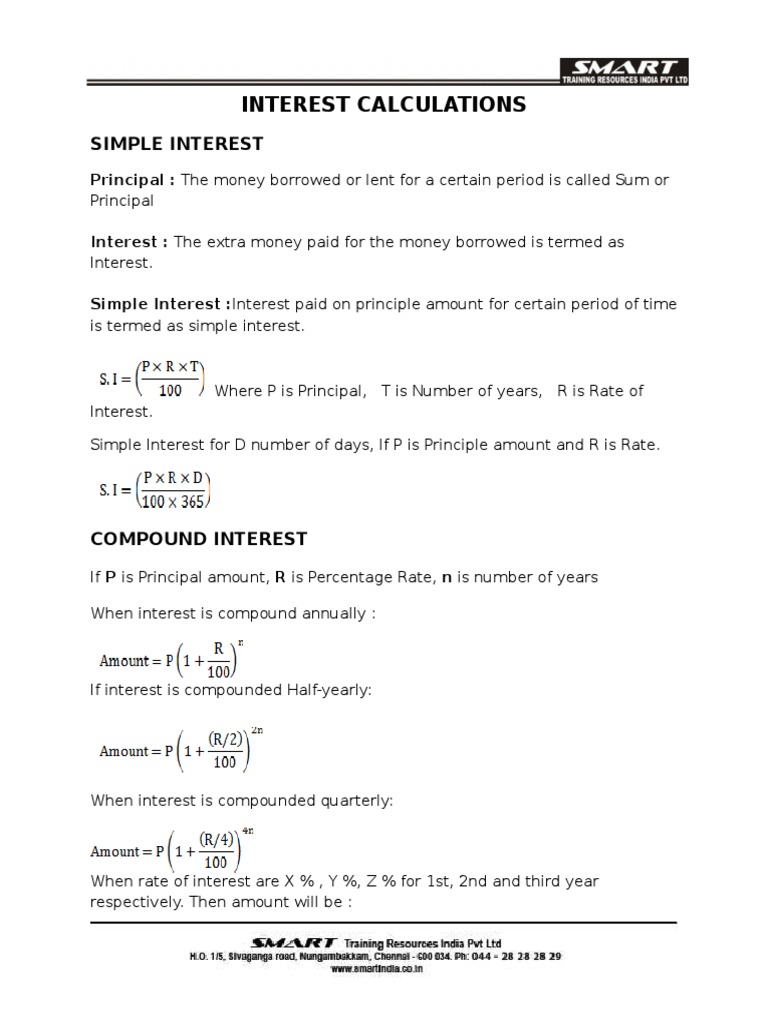 Interest Calculations | PDF | Compound Interest | Interest