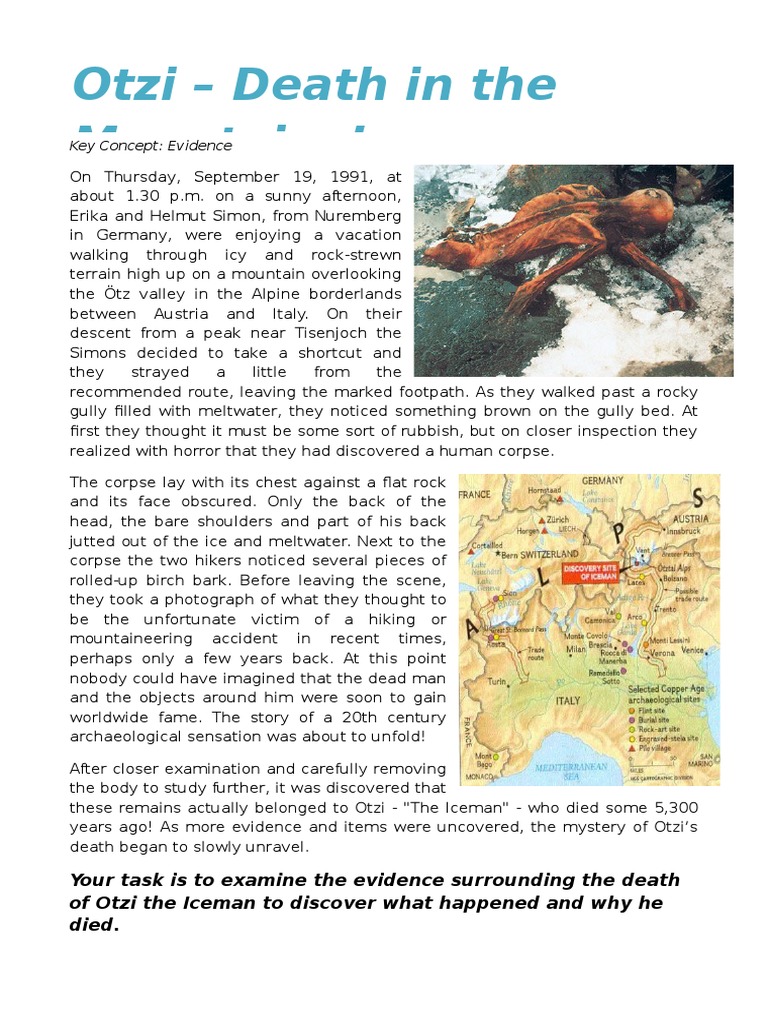 Investigating Otzi the Iceman's Death | PDF | Inquiry | Theory