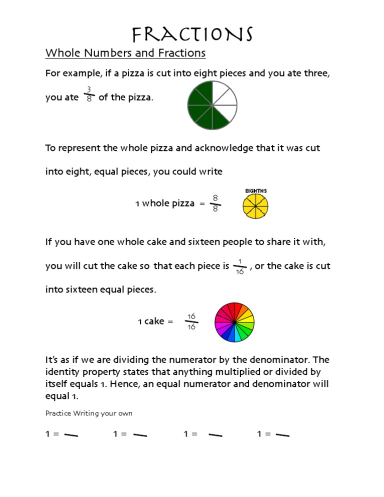Understanding Whole Numbers & Fractions | PDF | Cooking, Food & Wine ...