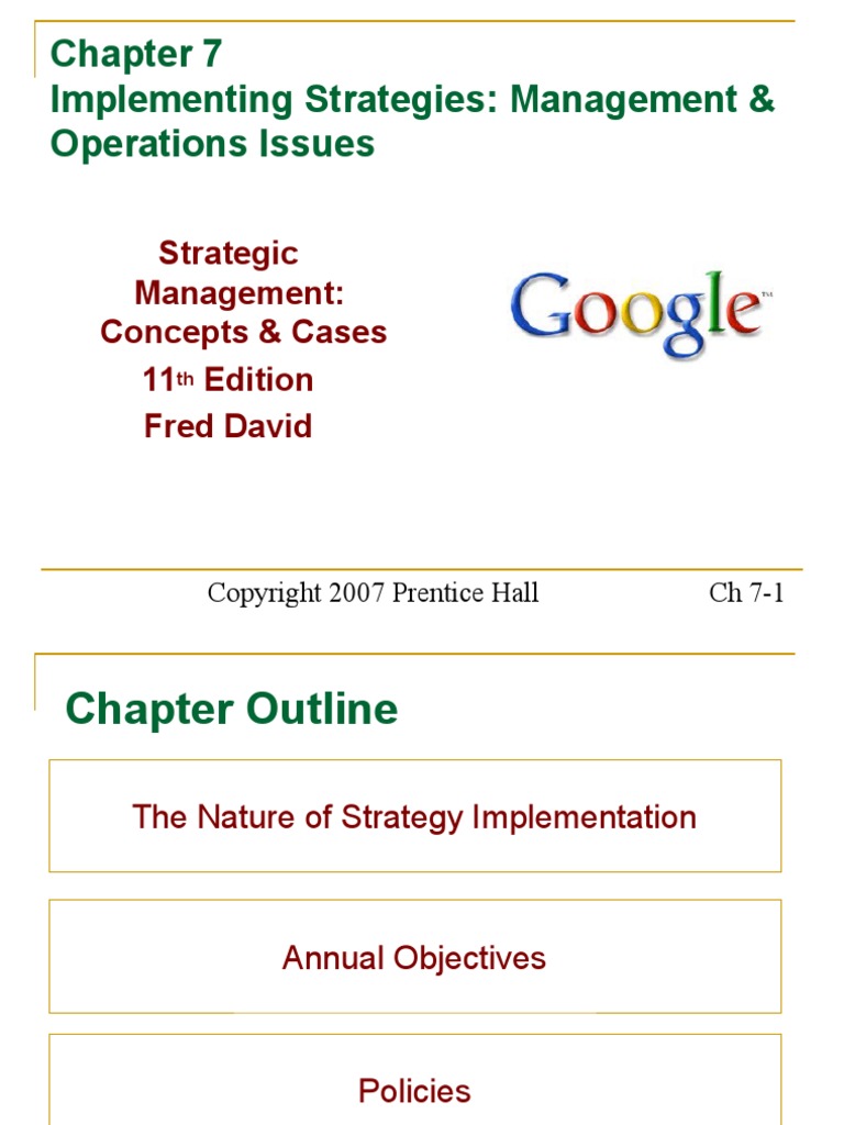 Nature of Strategy Implementation | PDF | Strategic Management | Change ...
