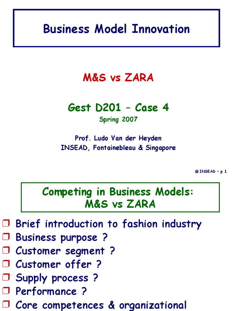 Business Model Innovation: M&S Vs Zara | PDF | Business Model | Lean ...