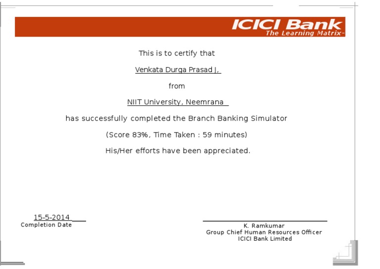 Icici Bank: The Learning Matrix | PDF