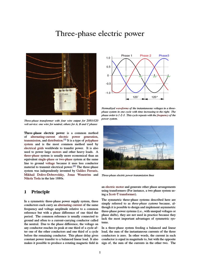 Three-Phase Electric Power | PDF