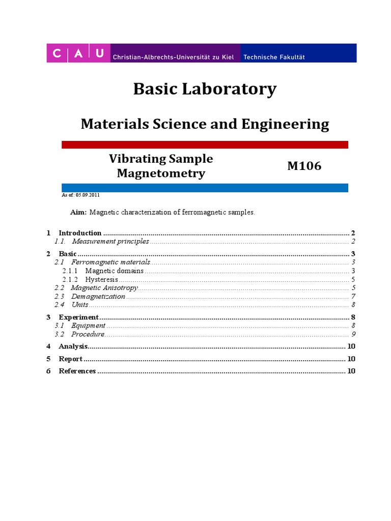 Vibrating Sample Magnetometer | PDF | Magnetometer | Inductor