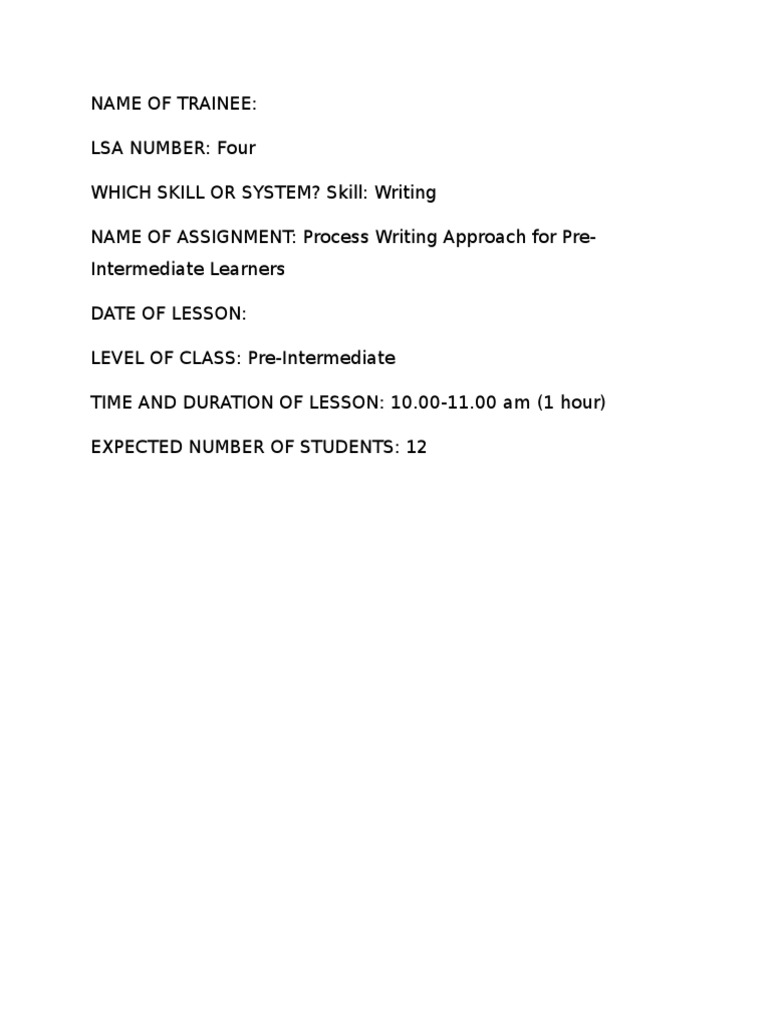 Delta2 LSA 4 Lesson Plan | PDF | Brainstorming | Vocabulary