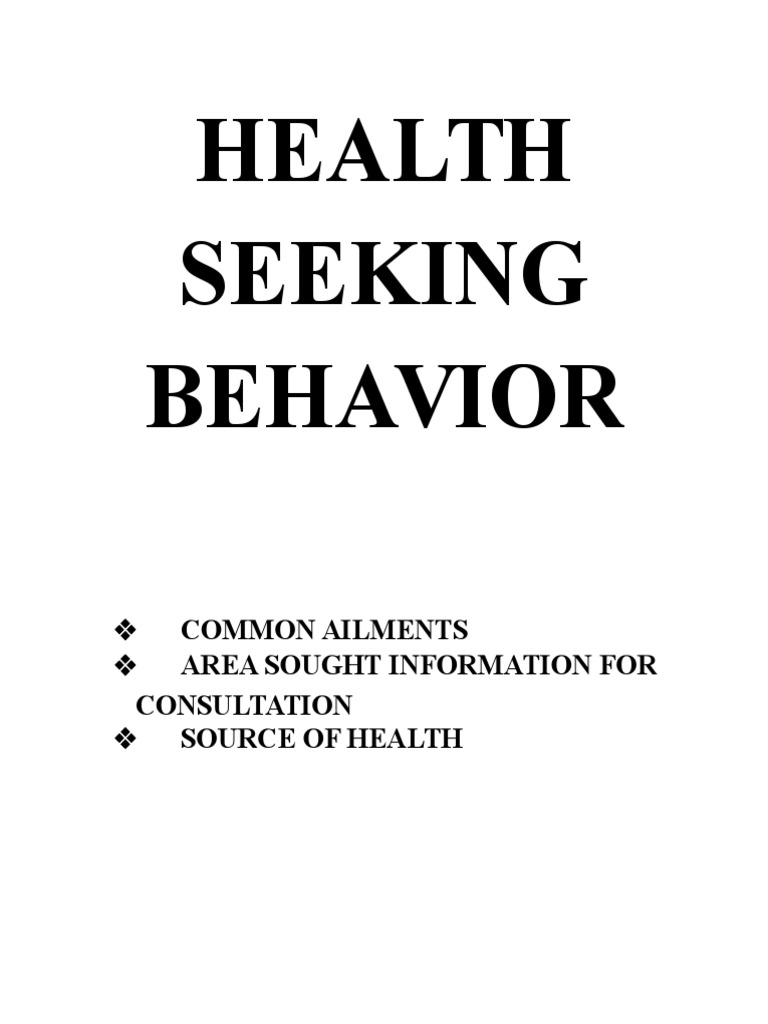 Health Seeking Behavior | PDF | Common Cold | Influenza