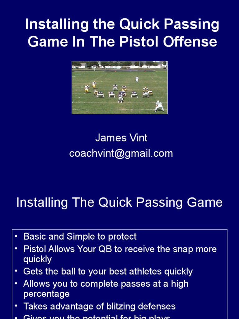 Quick Passing Game in Pistol Offense | PDF | Sports Rules And ...