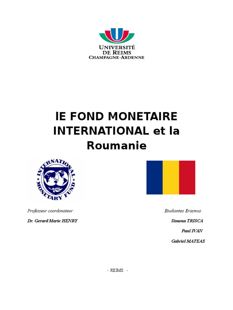 Le Fond Monetaire International | PDF | Fonds monétaire international ...