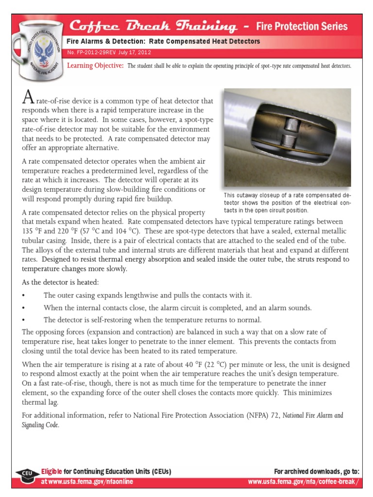 Rate Compensated Heat Detectors Explained | PDF | Heat | Vacuum Tube