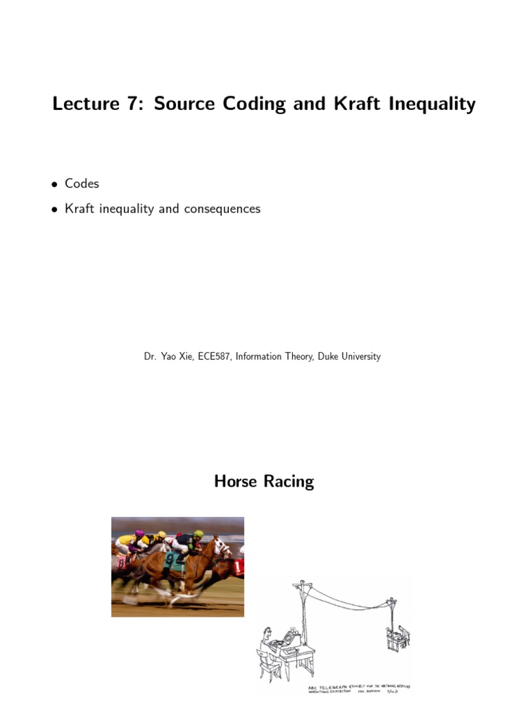 Lecture 7: Source Coding and Kraft Inequality | PDF | Computer Data | Theoretical Computer Science