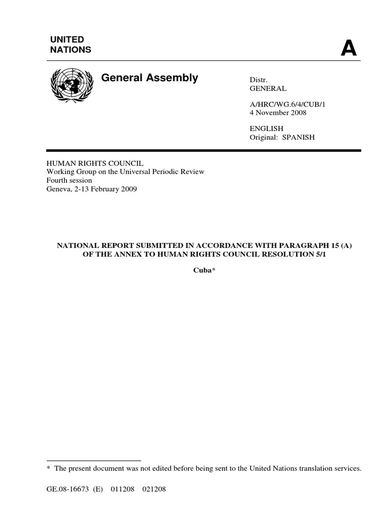 UPR National Report | PDF | Crime & Violence | Crime Thriller