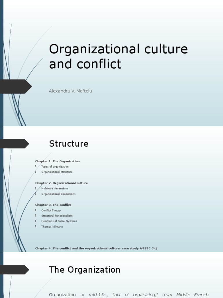 Organizational Culture and Conflict | PDF | Non Governmental ...