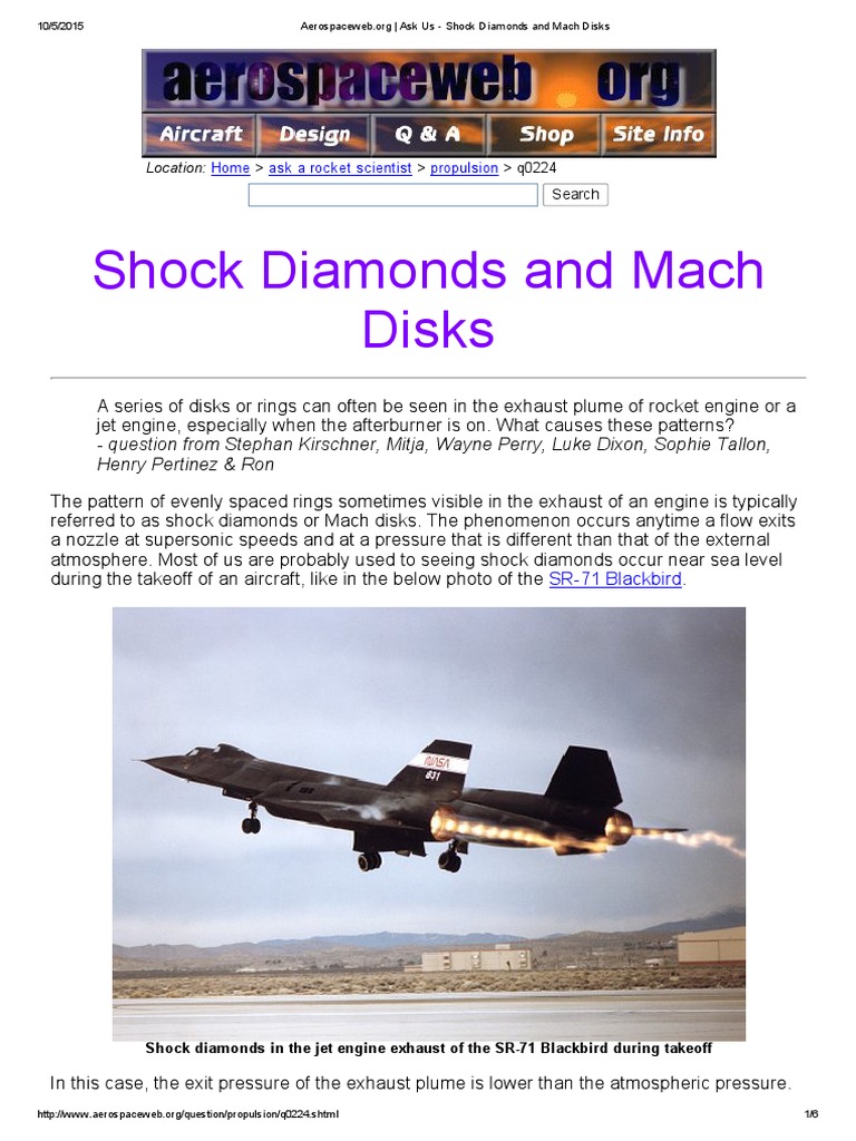Shock Diamonds and Mach Disks | PDF | Shock Wave | Mach Number