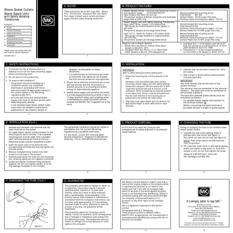 Shaver Socket OutletsEd.5 | PDF | Ac Power Plugs And Sockets | Mains ...