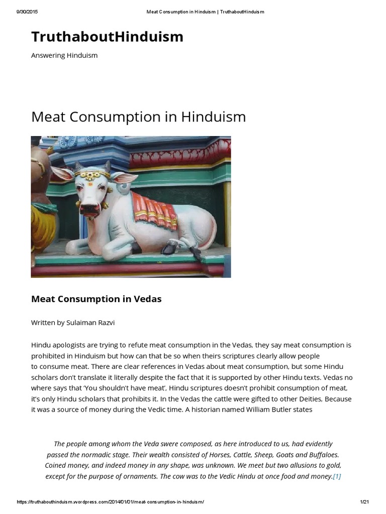 Meat Consumption in Hinduism | PDF | Vedas | Hindu Texts