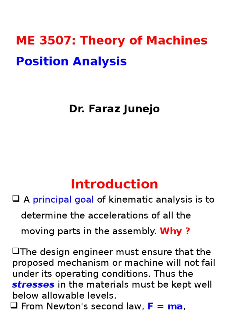 Lect Position Analysis | PDF | Kinematics | Euclidean Vector