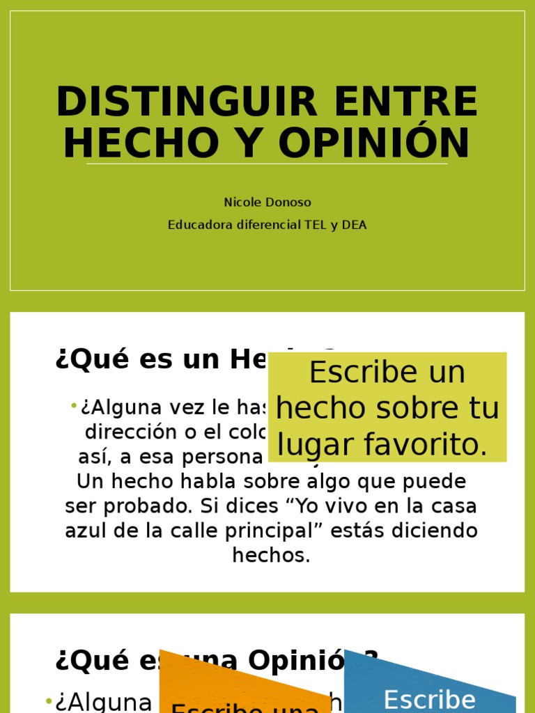 Diferencia entre Hechos y Opiniones | PDF | Ocio