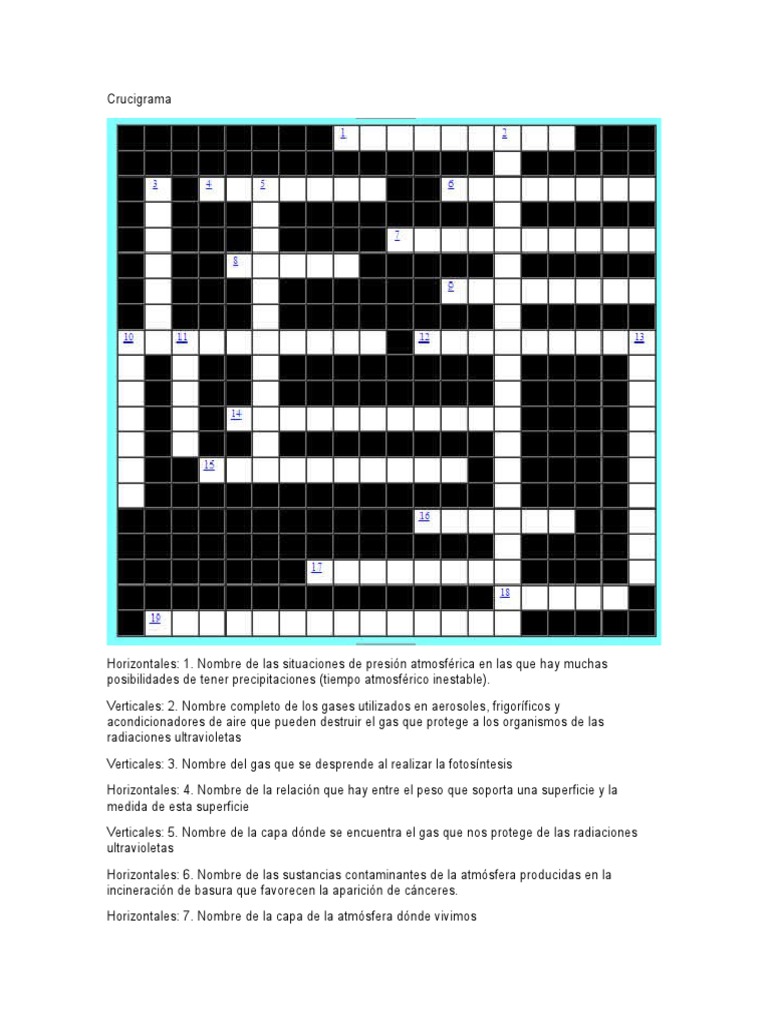 Horizontales Crucigrama | PDF