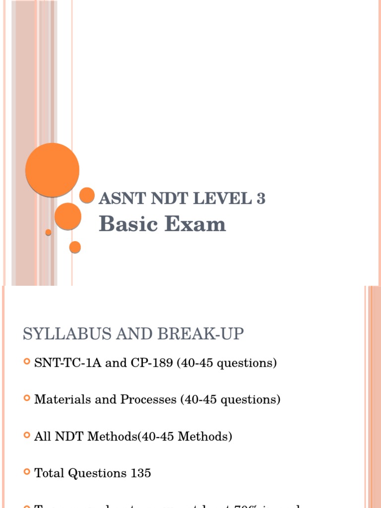 Asnt NDT Level 3 Basic Exam | PDF