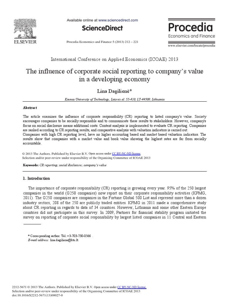 A Broader Perspective On Corporate Social Responsibility Research in ...