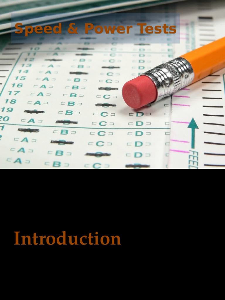 Speed Vs Power Test | PDF | Test (Assessment) | Psychometrics