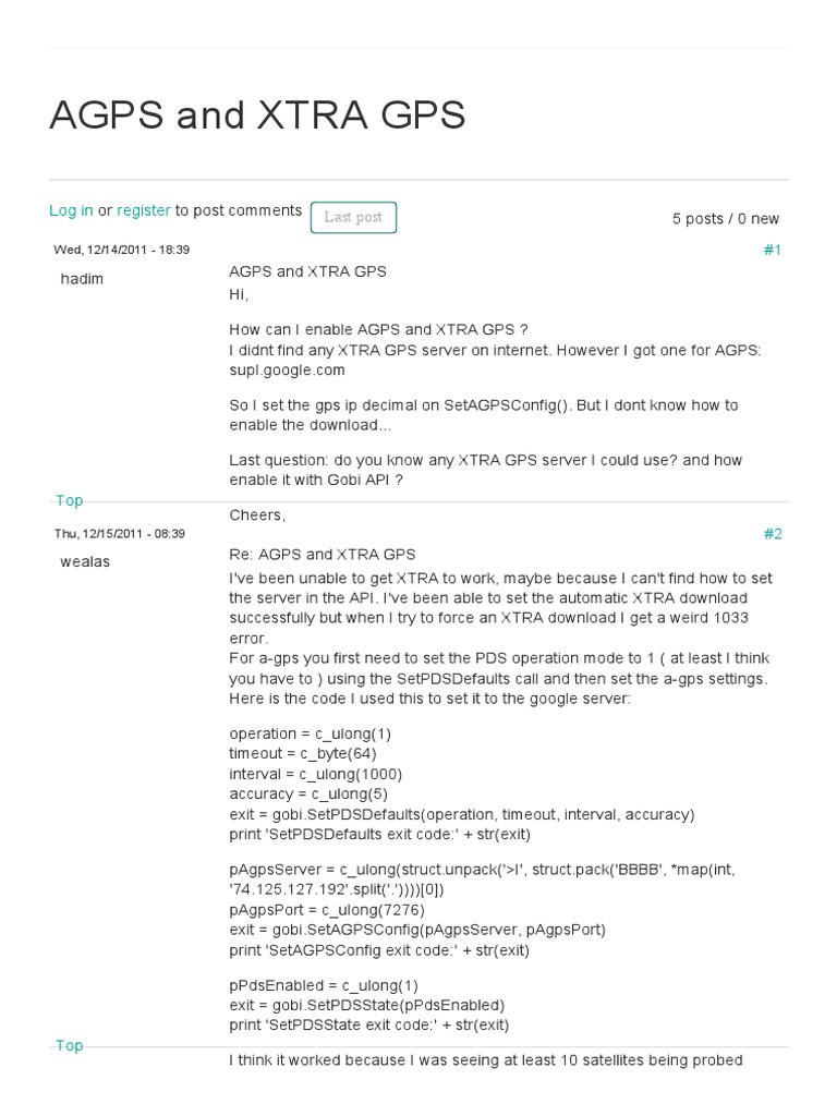 AGPS and XTRA GPS - Code Aurora Forum | PDF | Signal To Noise Ratio ...