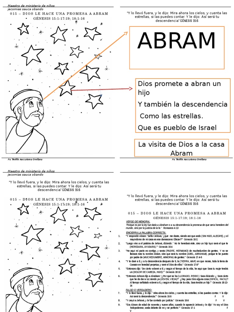 ESP015 DIOS LE HACE UNA PROMESA A ABRAM.docx | Abraham | Sarah