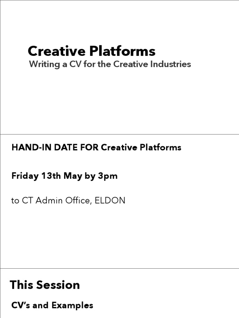 Writing A CV For The Creative Industries | PDF | Résumé | Social Media