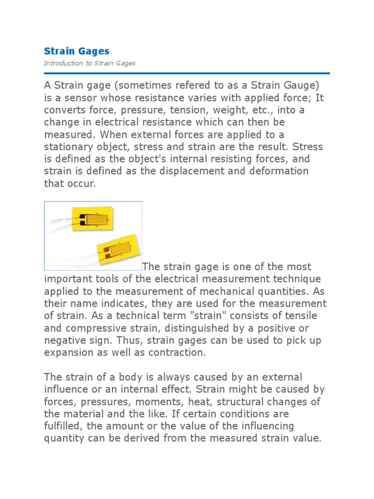 Introduction To Strain Gages | PDF