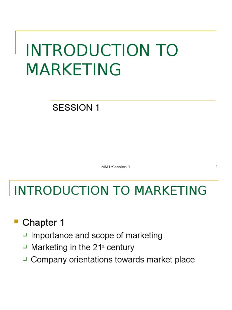 Introduction To Marketing | PDF | Value (Economics) | Marketing