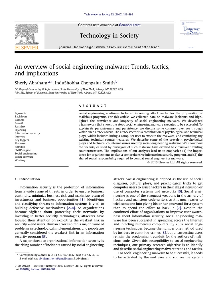 An Overview of Social Engineering Malware Trends, Tactics, and ...