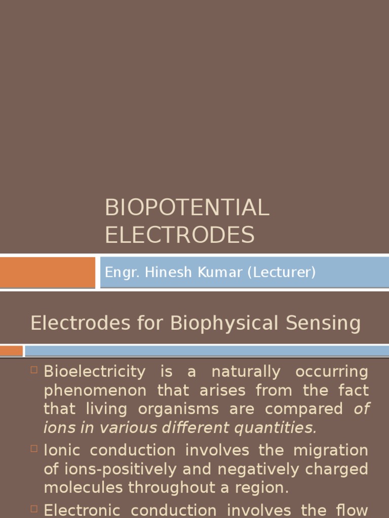 Biopotential Electrodes for Medical Sensing | PDF | Electric Current ...