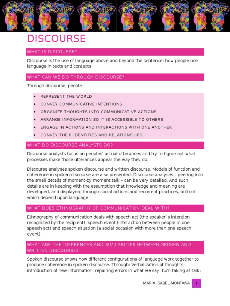 What Is Discourse? | PDF | Conversation | Information