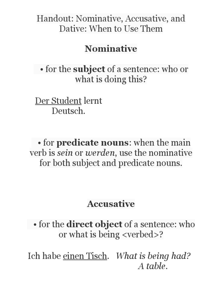 Accusative and Dative | Object (Grammar) | Preposition And Postposition