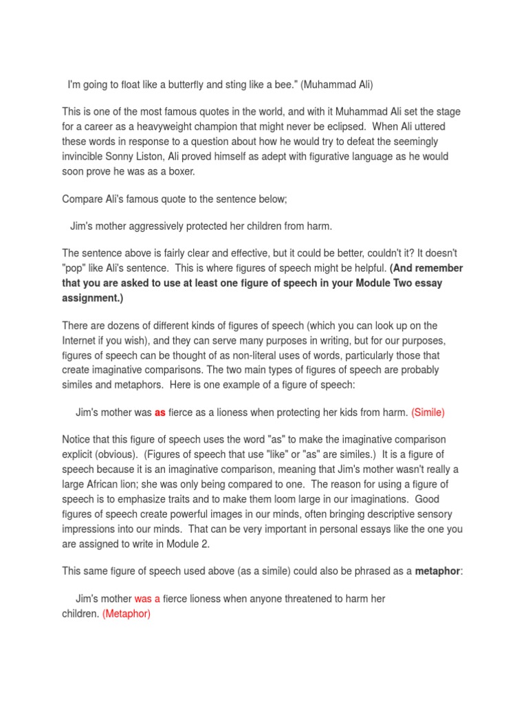 Homework Help | PDF | Muhammad Ali | Metaphor