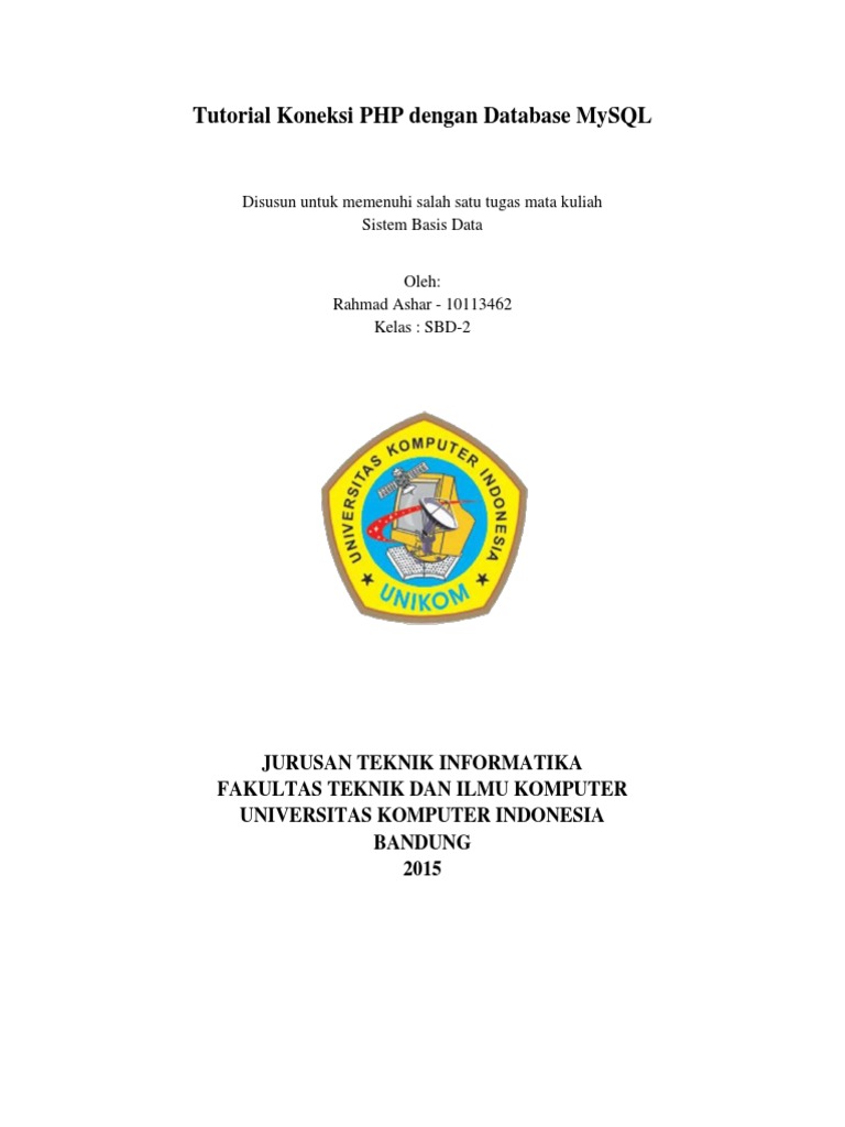 Tutorial Koneksi PHP Dengan Database MySQL | PDF | Komputer