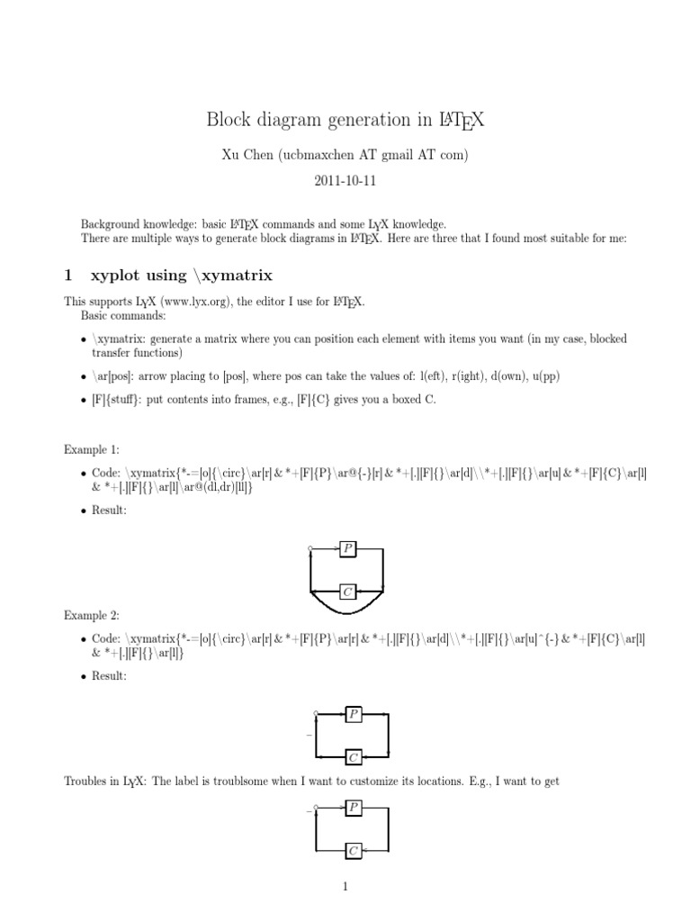 Generating Block Diagrams in LaTeX | PDF | Computer Engineering ...