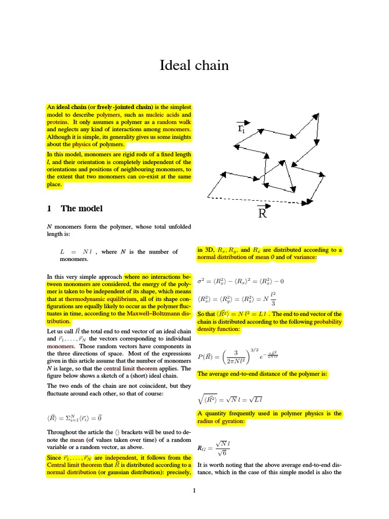 Ideal Chain | PDF | Applied Statistics | Continuum Mechanics