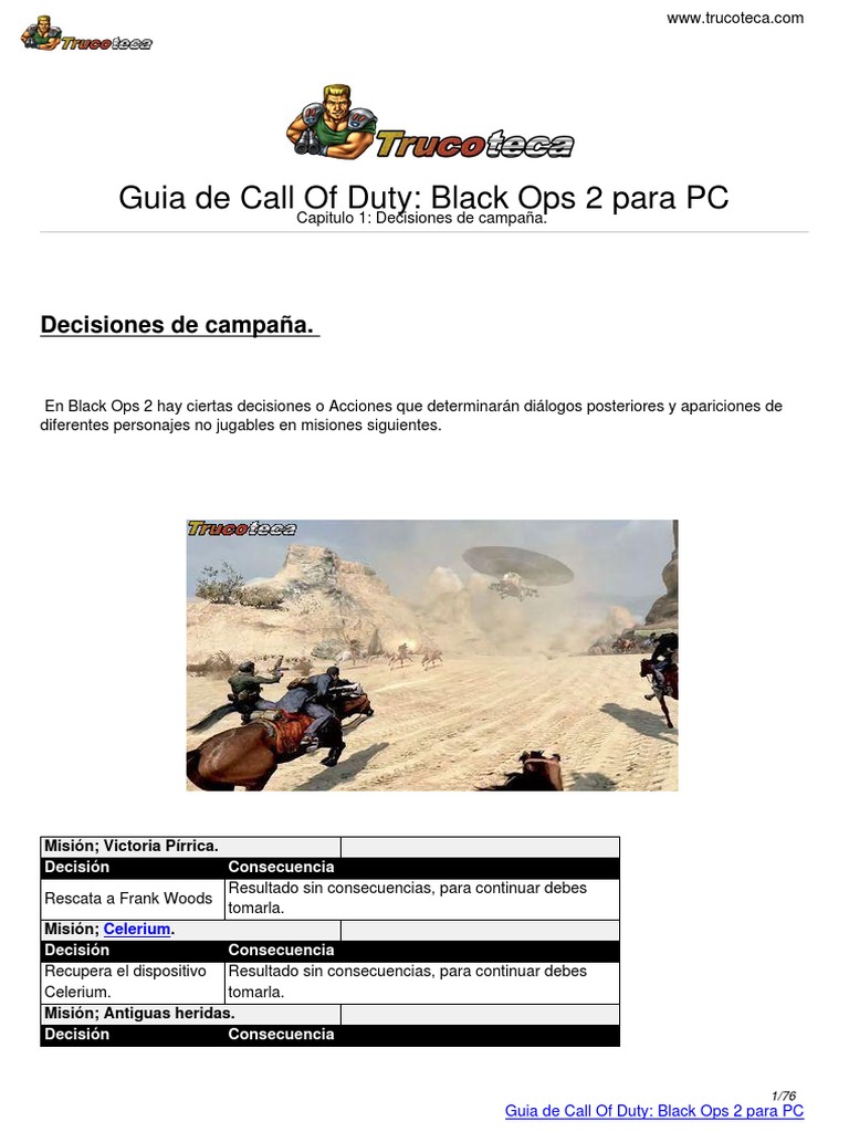 Guia Call of Duty Black Ops 2 PC | PDF | Zombis | Tanques
