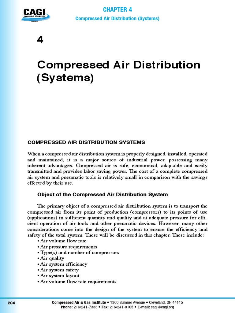 CAGI - ElectHB - ch4 - Compressed Air Distribution (Systems) | PDF
