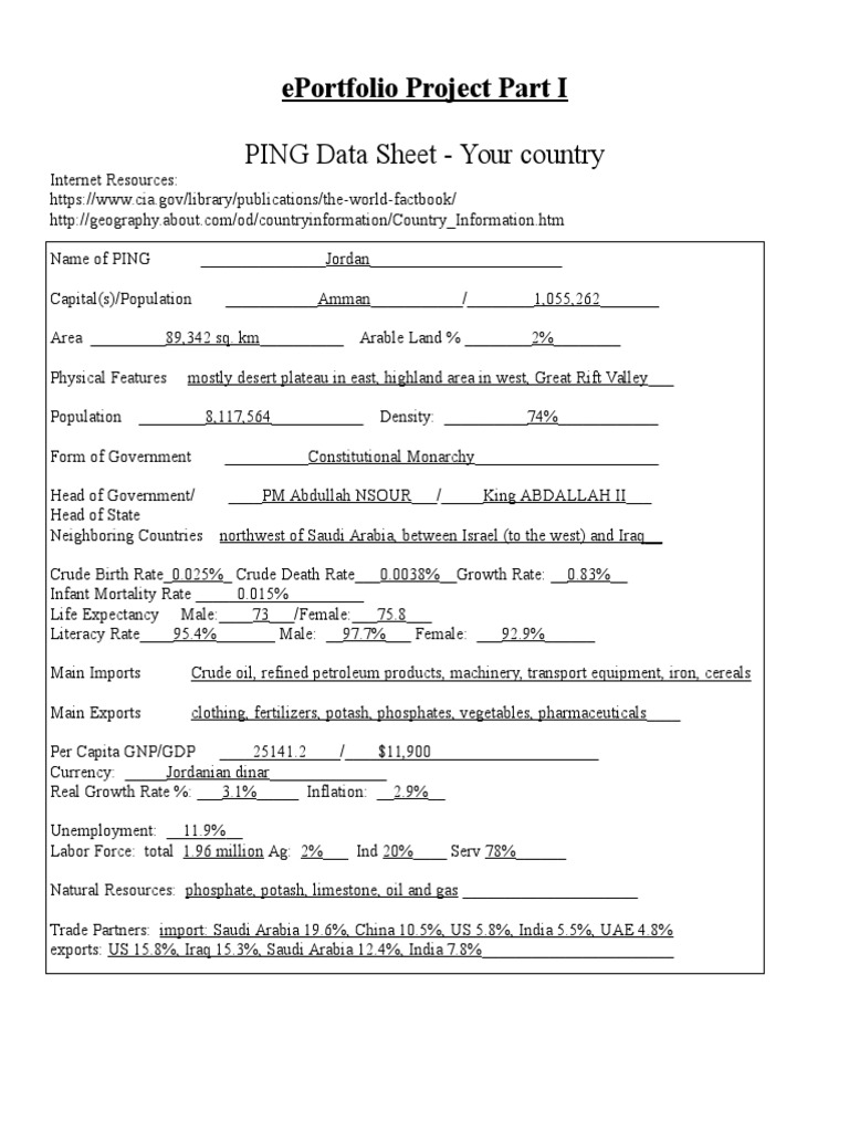 Ping Data Sheets | PDF